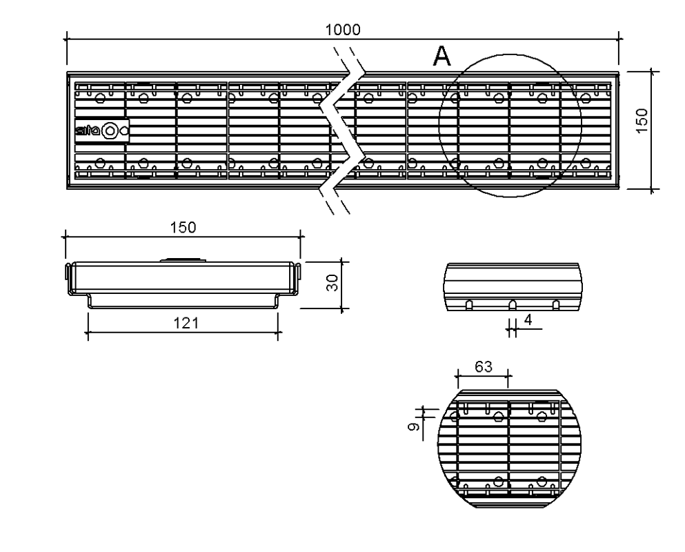 Rigola scurgere cu inaltime 30-50 mm SITA – VivaMag